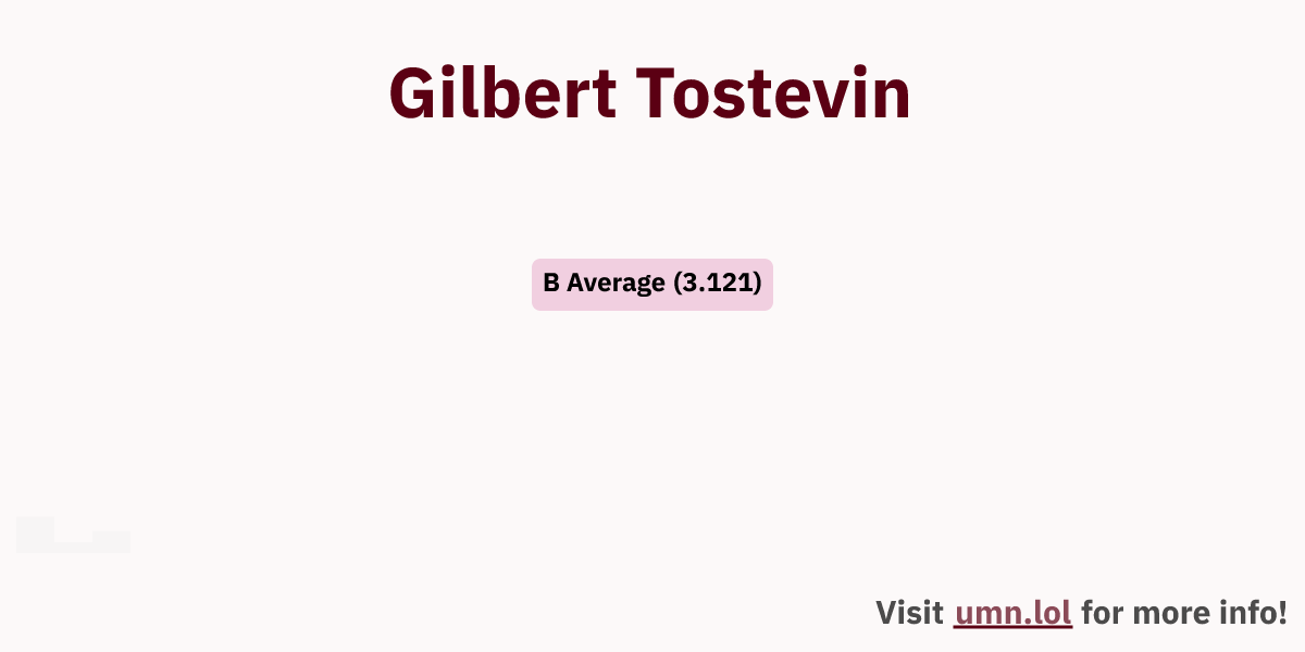 Gilbert Tostevin | GopherGrades