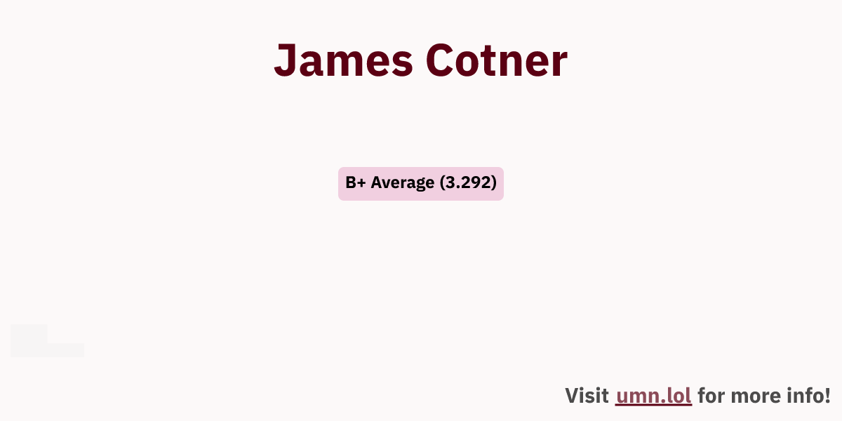 James Cotner | GopherGrades
