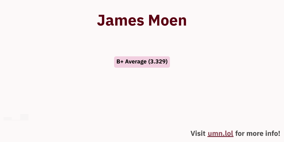 James Moen | GopherGrades