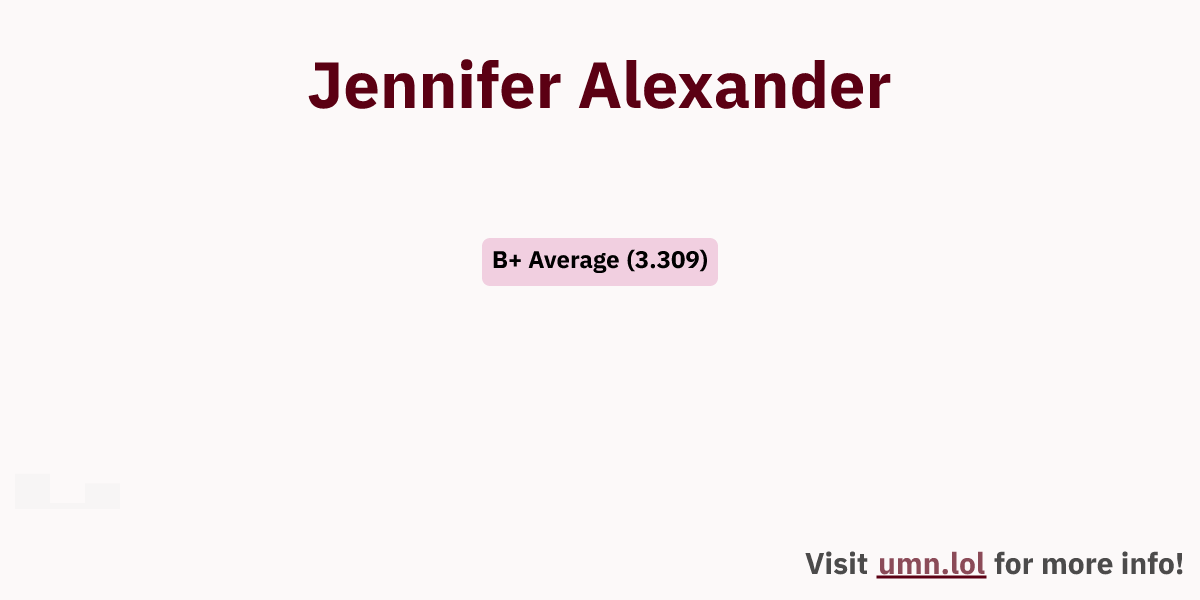 Jennifer Alexander | GopherGrades