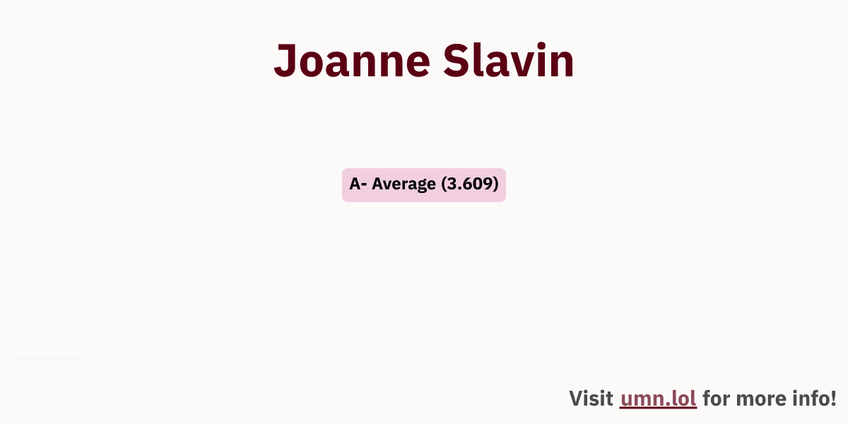 Joanne Slavin | GopherGrades