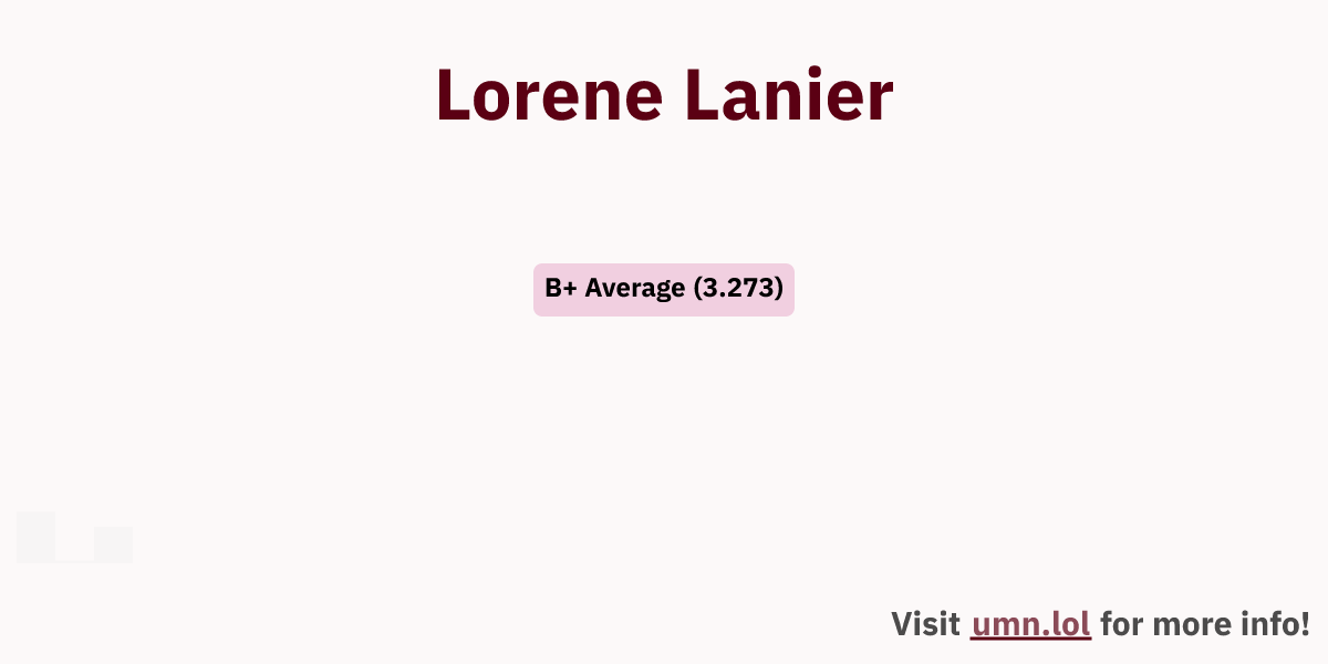 Lorene Lanier | GopherGrades