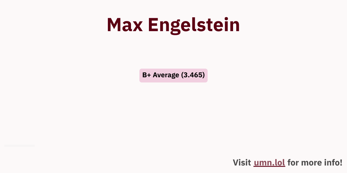 Max Engelstein | GopherGrades
