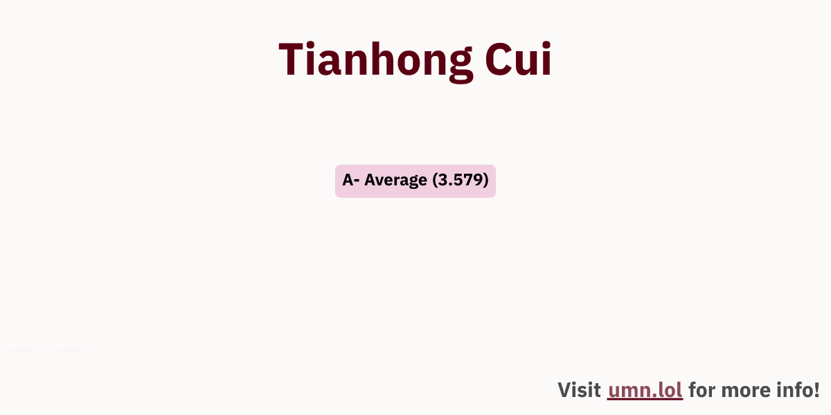 Tianhong Cui | GopherGrades