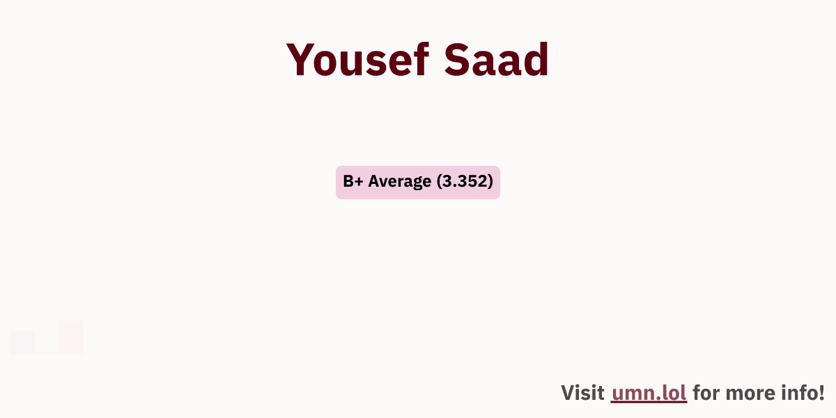 Yousef Saad | GopherGrades
