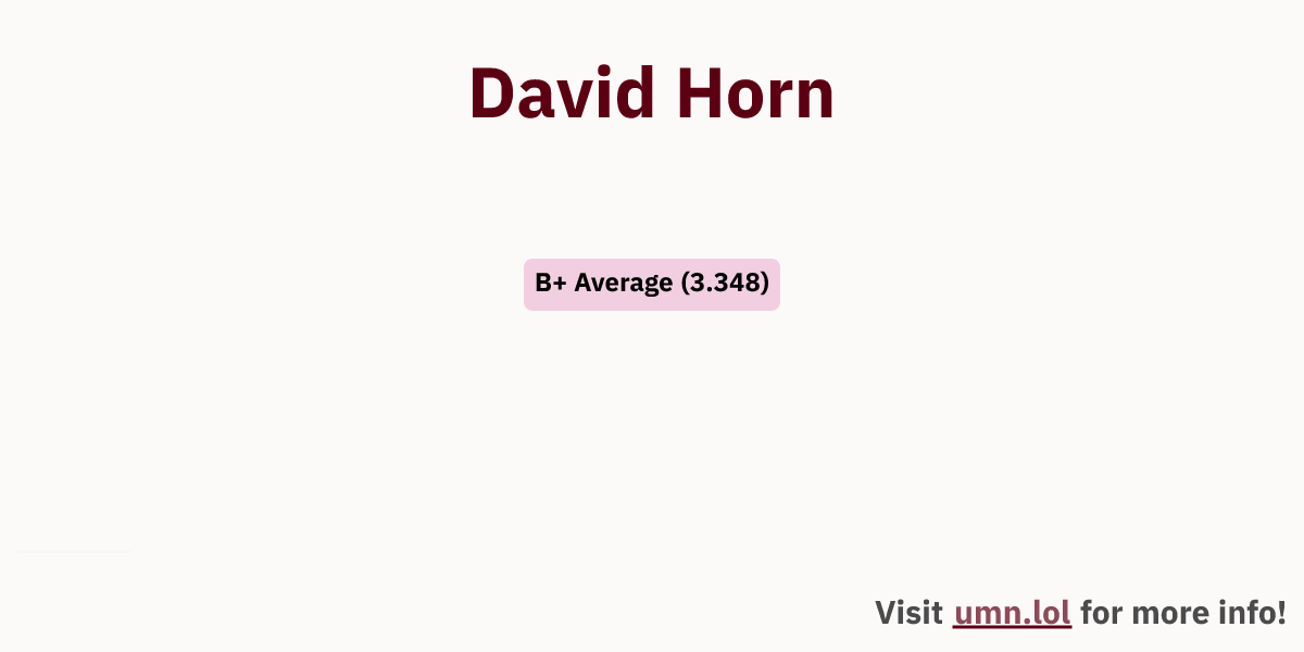 David Horn | GopherGrades